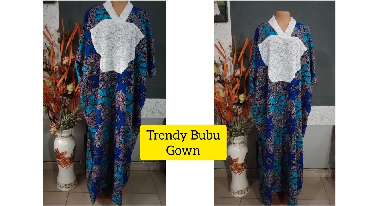How to make this trendy boubou gown with Collar - YouTube