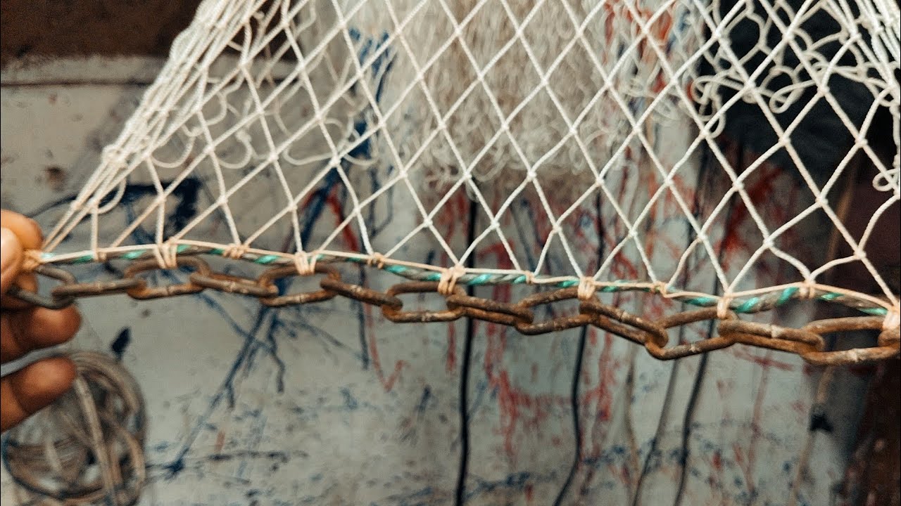 cómo ponerle una cadena con cuerda a una atarraya - YouTube