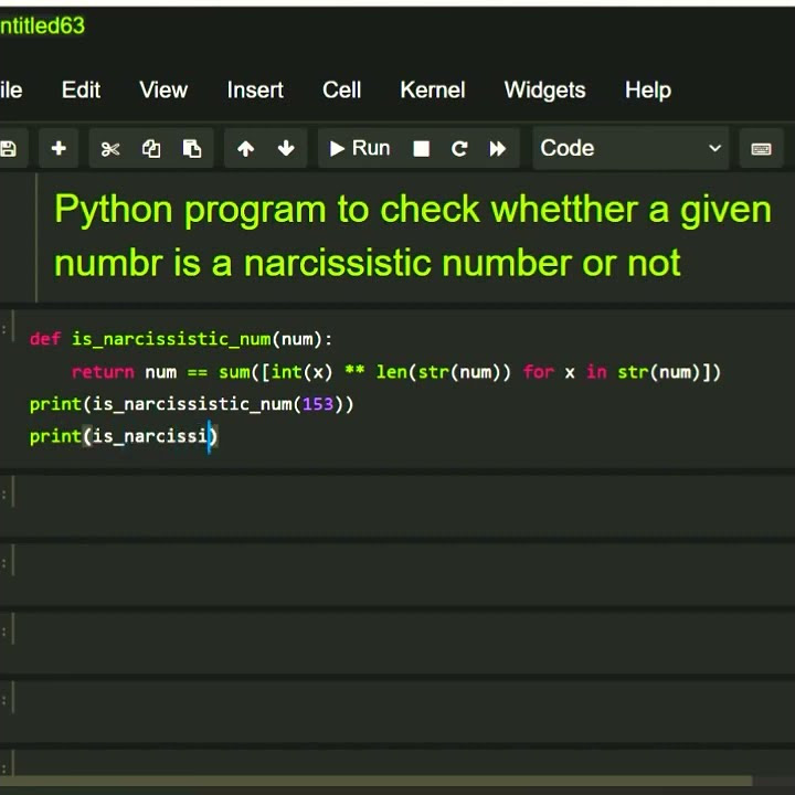 #Python program to check whether a given number is a narcissistic number or not - YouTube