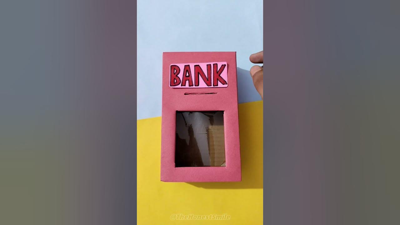 easy diy money bank 🏧 cardboard craft ideas ~ how to make piggy bank at ...