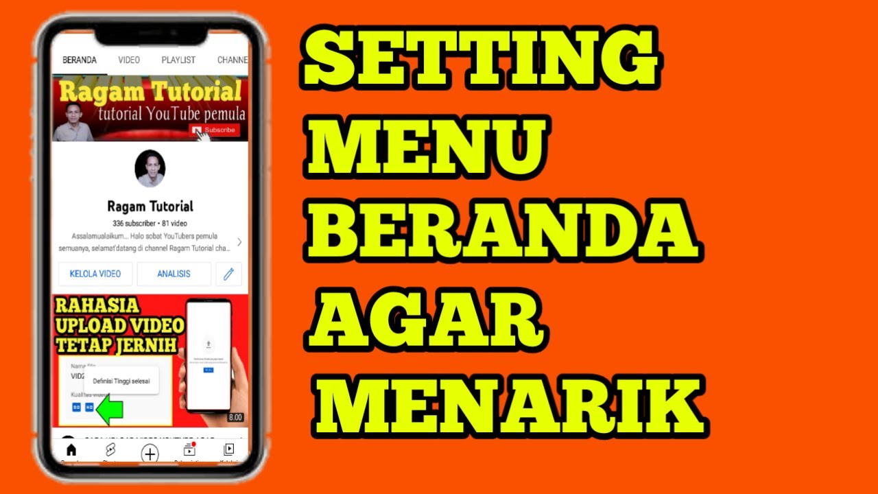 CARA MENGATUR TAMPILAN BERANDA CHANNEL YOUTUBE - YouTube