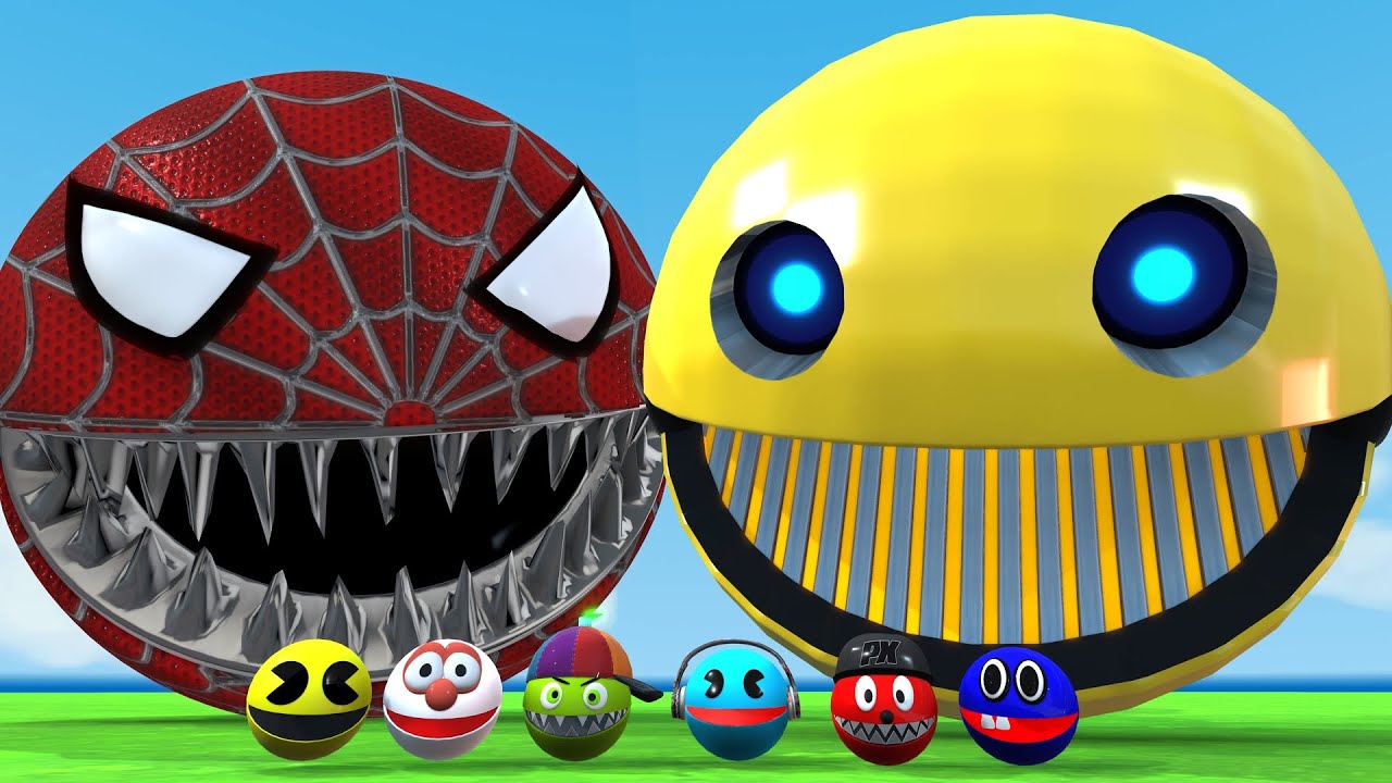 Robot Pacman vs Cartoon Cat vs Ms. Pacman vs Scary Pacman & Pacman Monster - YouTube