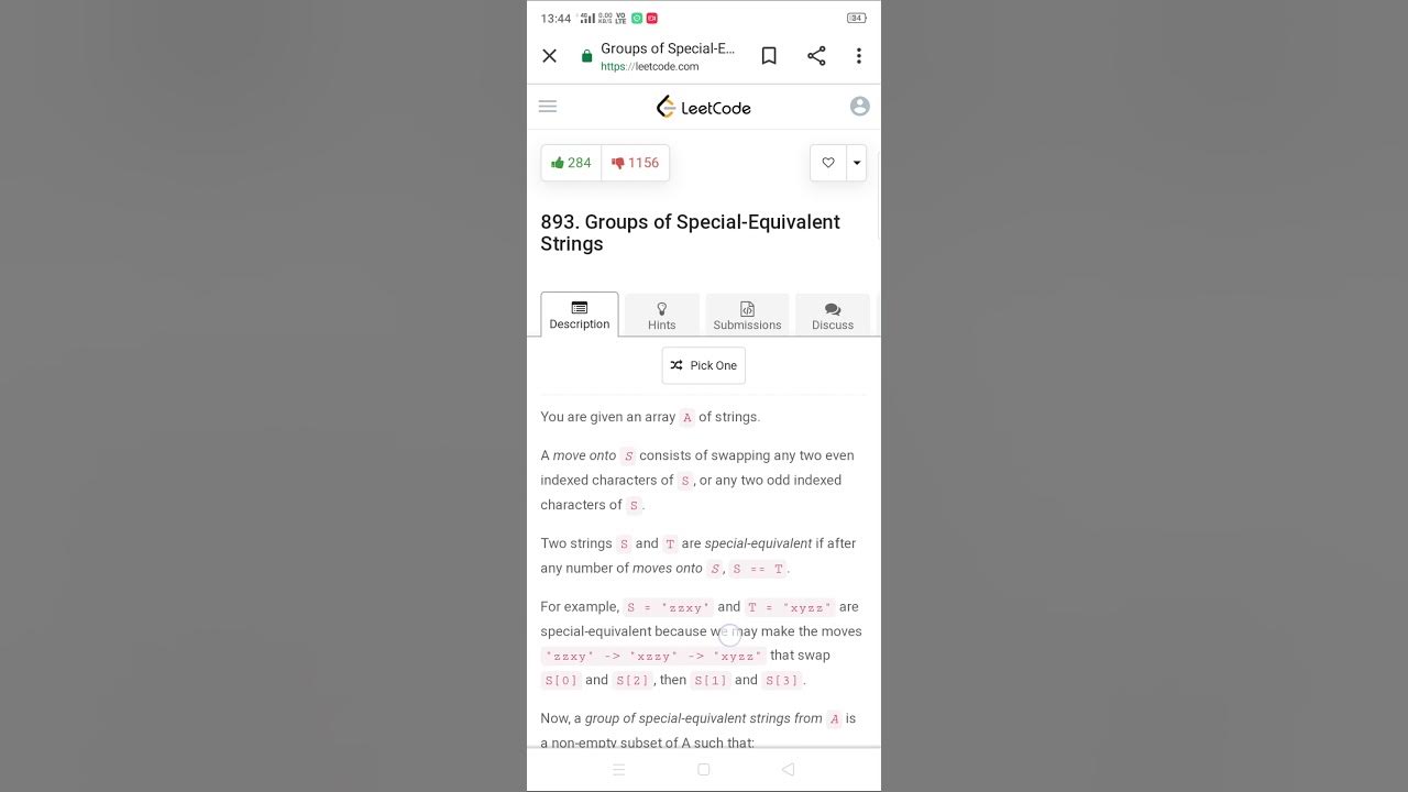 Leetcode 893. Groups of Special-Equivalent Strings - YouTube