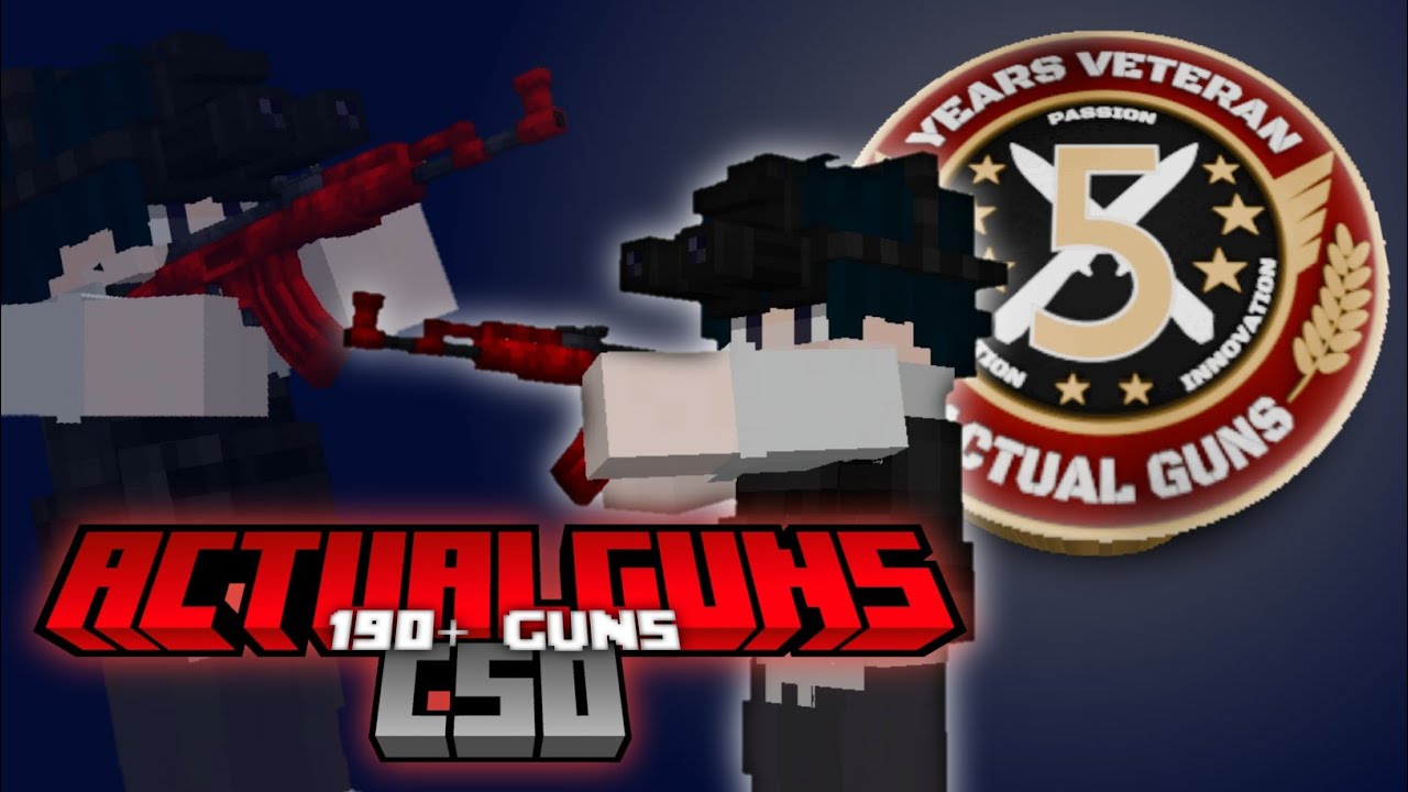 NEW UPDATE ACTUAL GUNS ADDON...| ACTUAL GUNS CSO ADDON | MINECRAFT ...