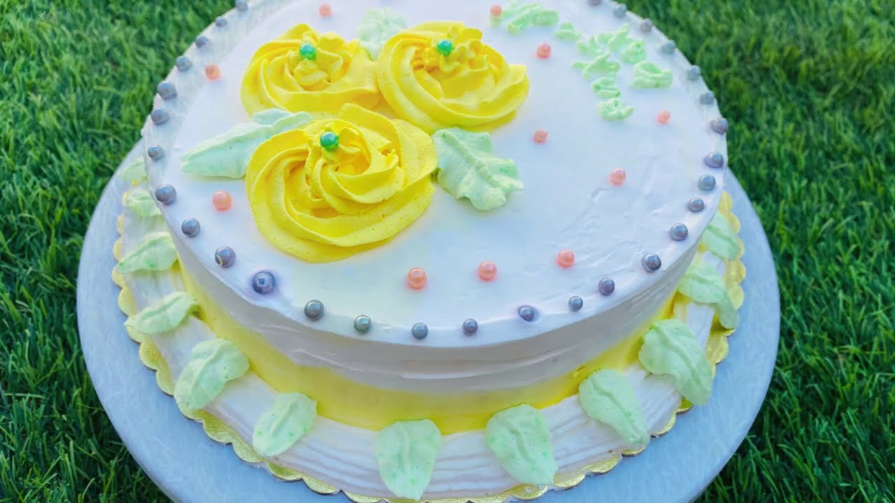 Cake decorating#double colour cake - YouTube