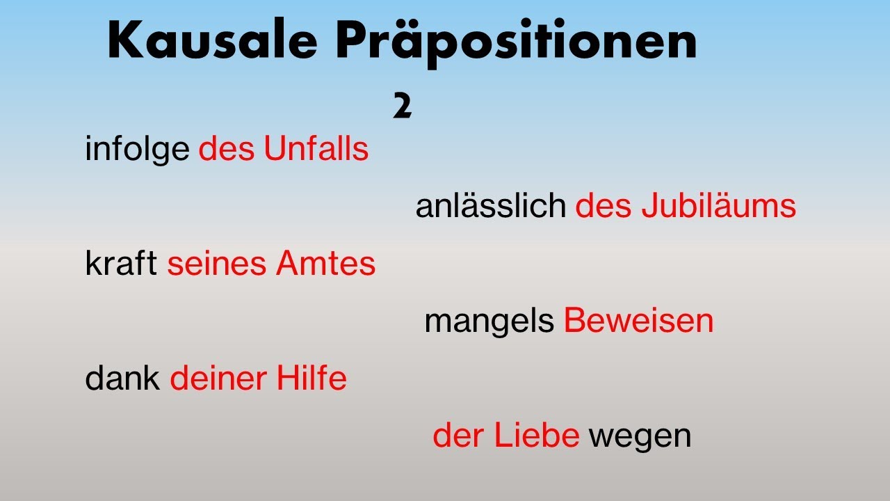 Kausale Präpositionen 2 توضيح سبب - YouTube
