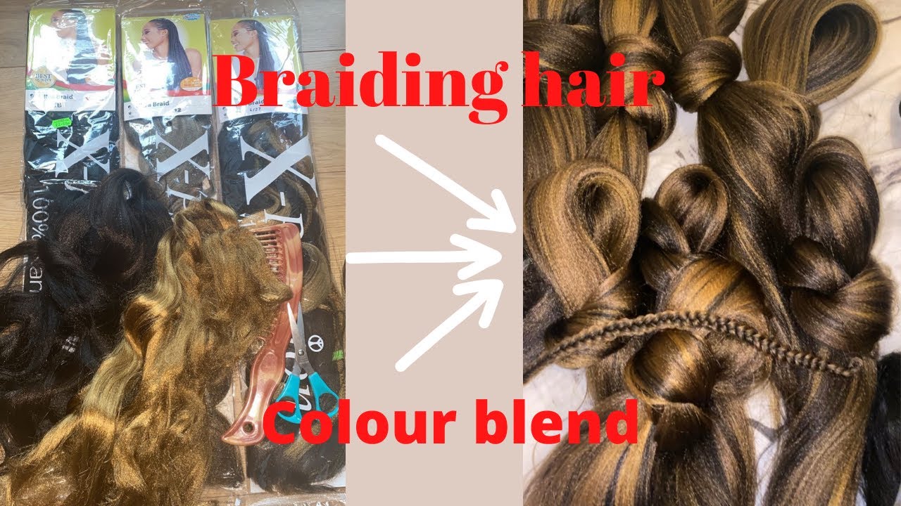 How to mix braiding hair colors | Easy Steps | Summer braiding hair # ...