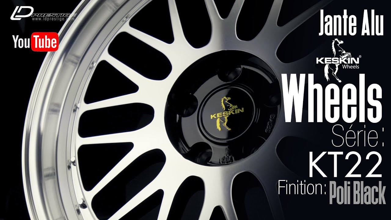 Jante Alu KESKIN Wheels KT22 Retro Black Front Polish - YouTube