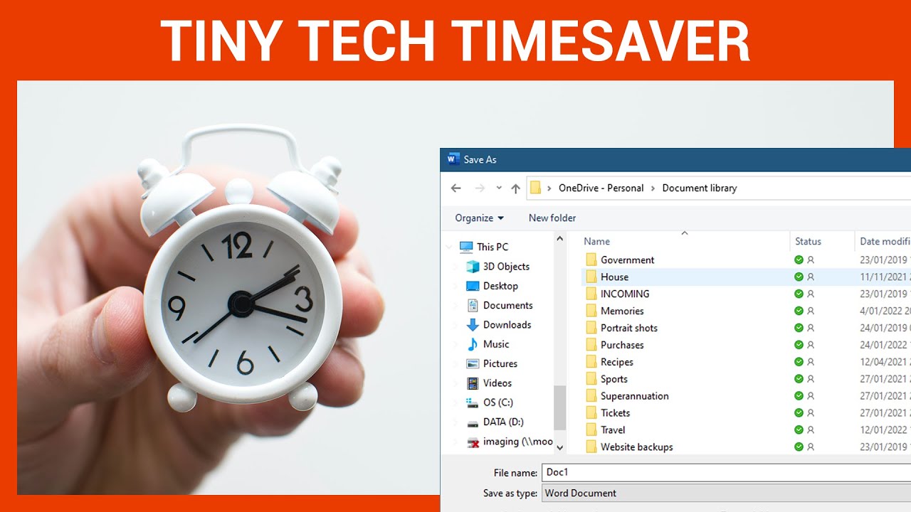 Turn on the 'old' SAVE AS dialog box in WORD, POWERPOINT and EXCEL ...