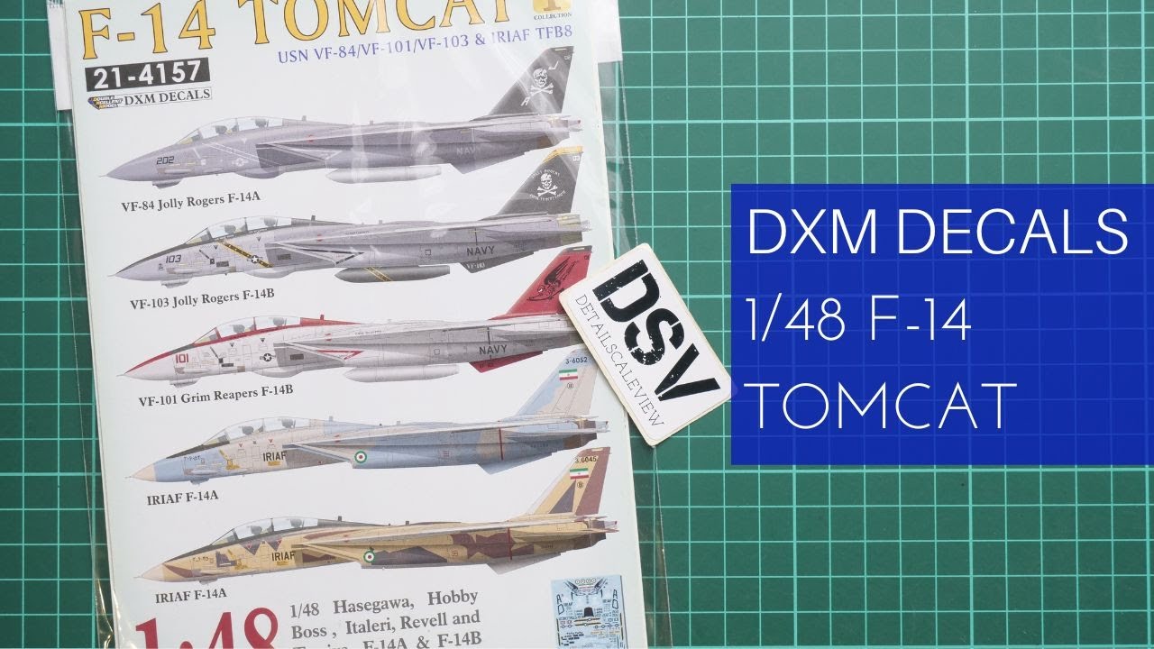DXM Decals 1/48 F-14 Tomcat (21-4157) Review - YouTube