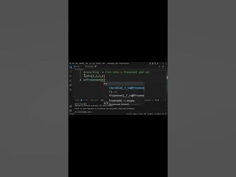converting a list into frozenset and set in python - YouTube