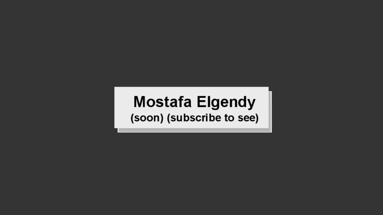 Mostafa Elgendy Intro (قريبا) - YouTube