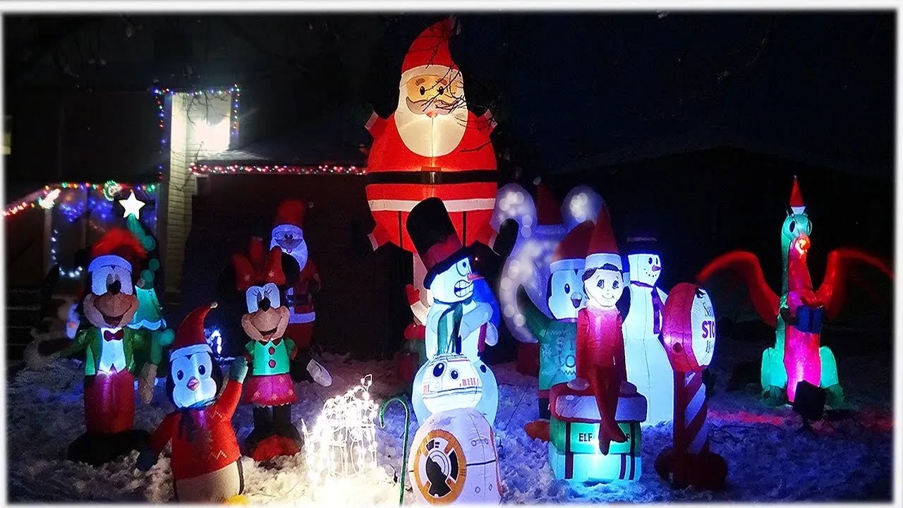 🎅Our New & Complete 2019 Christmas Inflatable Yard Display! Outdoors ...