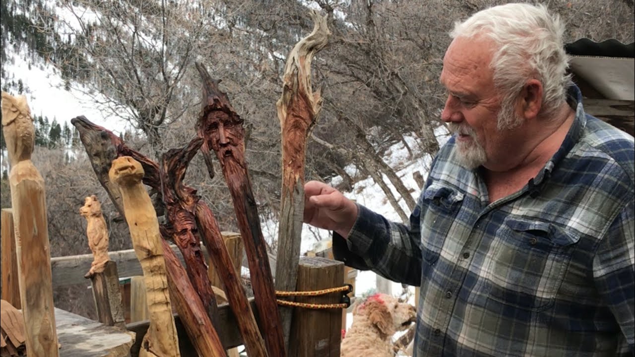 Woodcarvers Corner With Rex Branson: Walking Sticks - YouTube
