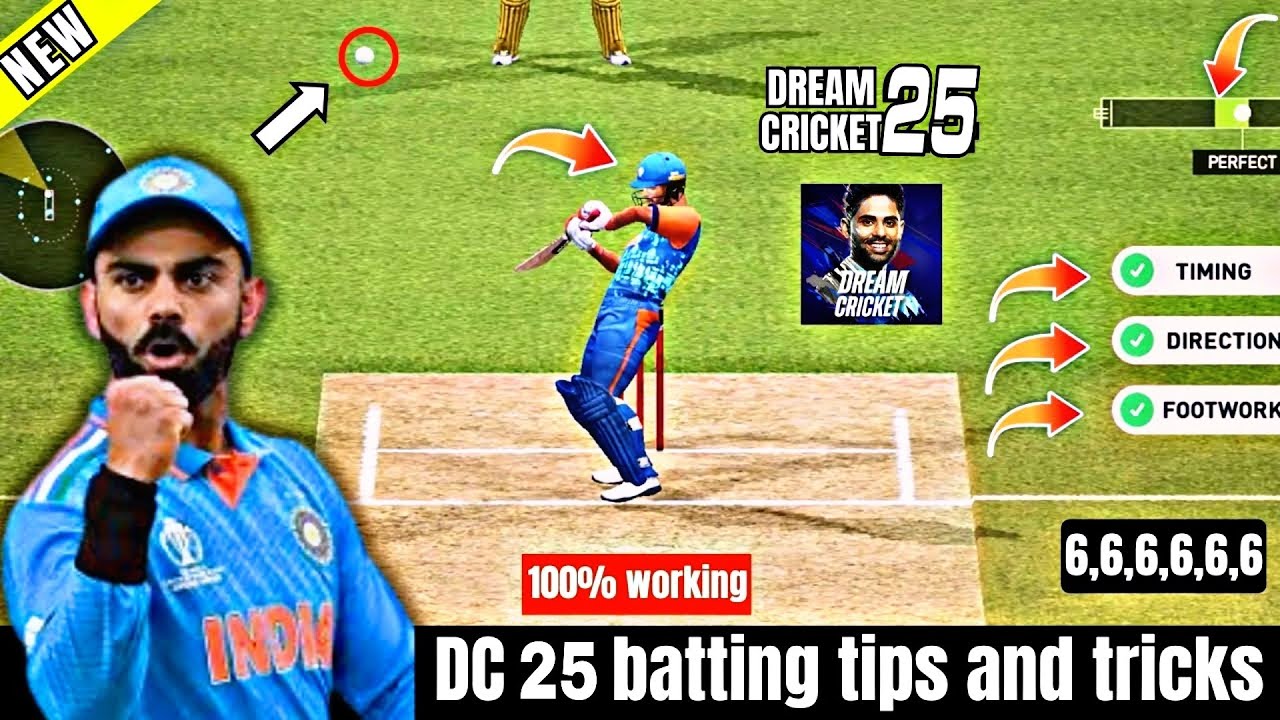Dream cricket 25 batting tips and tricks 🔥|with pro joystick 🕹️|dream ...