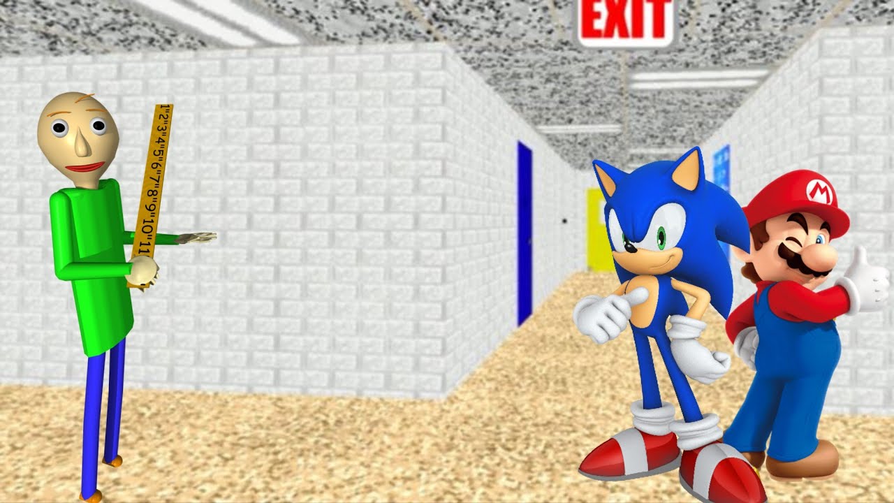 Sonic And Baldi Mario