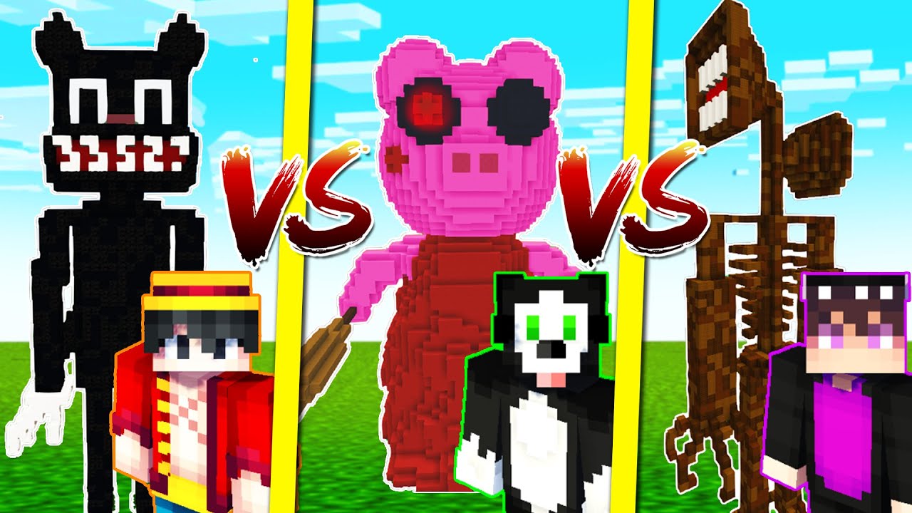 ¡SIREN HEAD vs PIGGY vs CARTOON CAT en MINECRAFT! 😱🤣 MINECRAFT ...