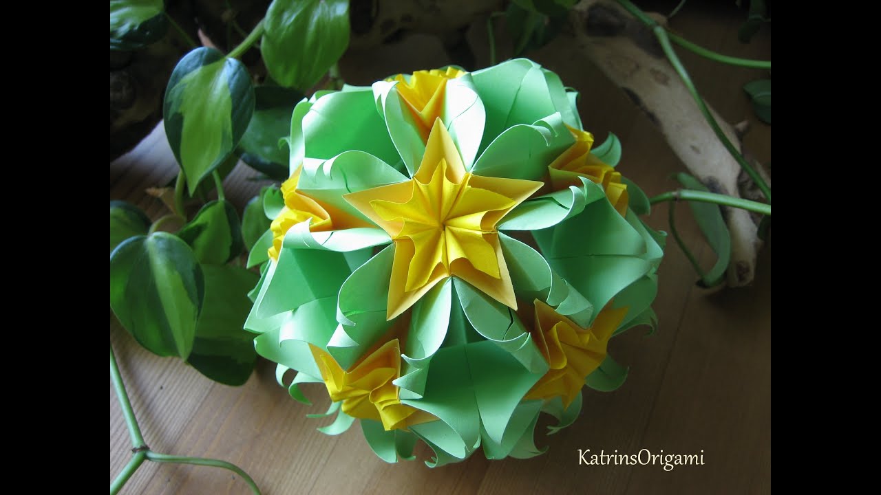 Origami Sweet Spring Kusudama - YouTube
