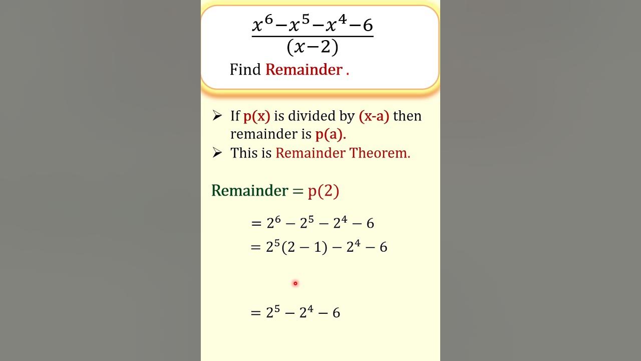 Polynomials | Remainder Theorem Explained | JEE Exam Prep - YouTube