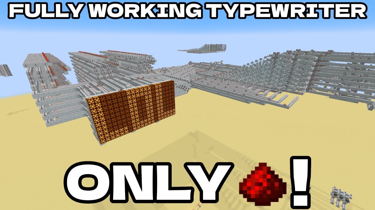 How to make a Working Typewriter with Just Redstone in Minecraft! - YouTube
