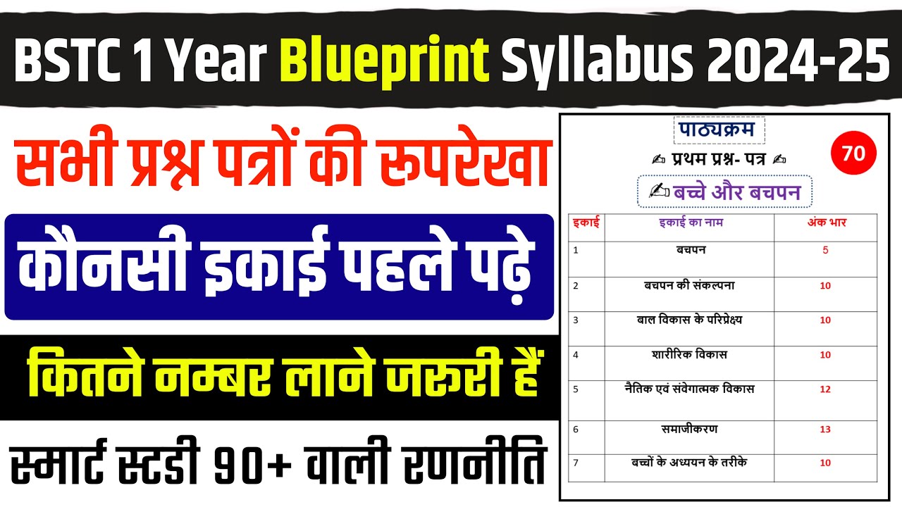 BSTC First Year Syllabus | BSTC First Year Exam 2024 | BSTC 1 Year Exam ...