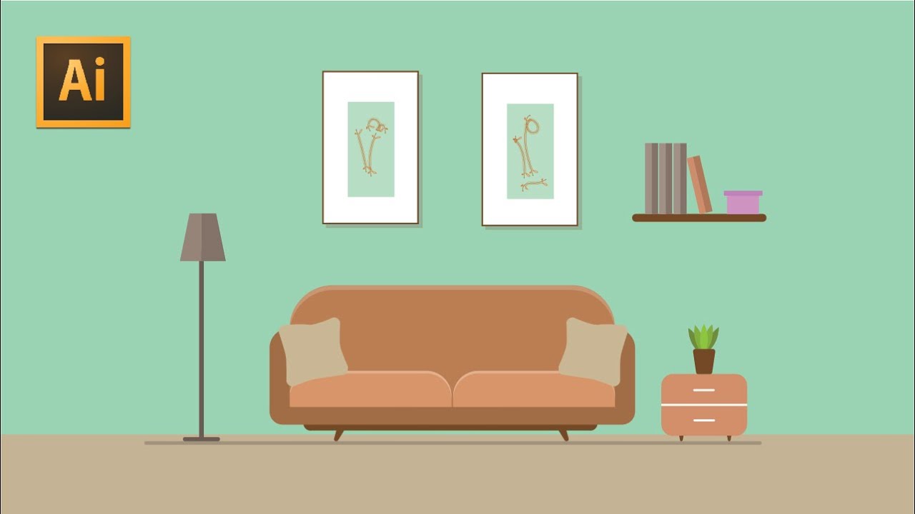 SIMPLE DESIGN LIVING ROOM TUTORIAL FLAT DESIGN ADOBE ILLUSTRATOR YouTube simple-design-living-room-tutorial-flat-design-adobe-illustrator-youtube