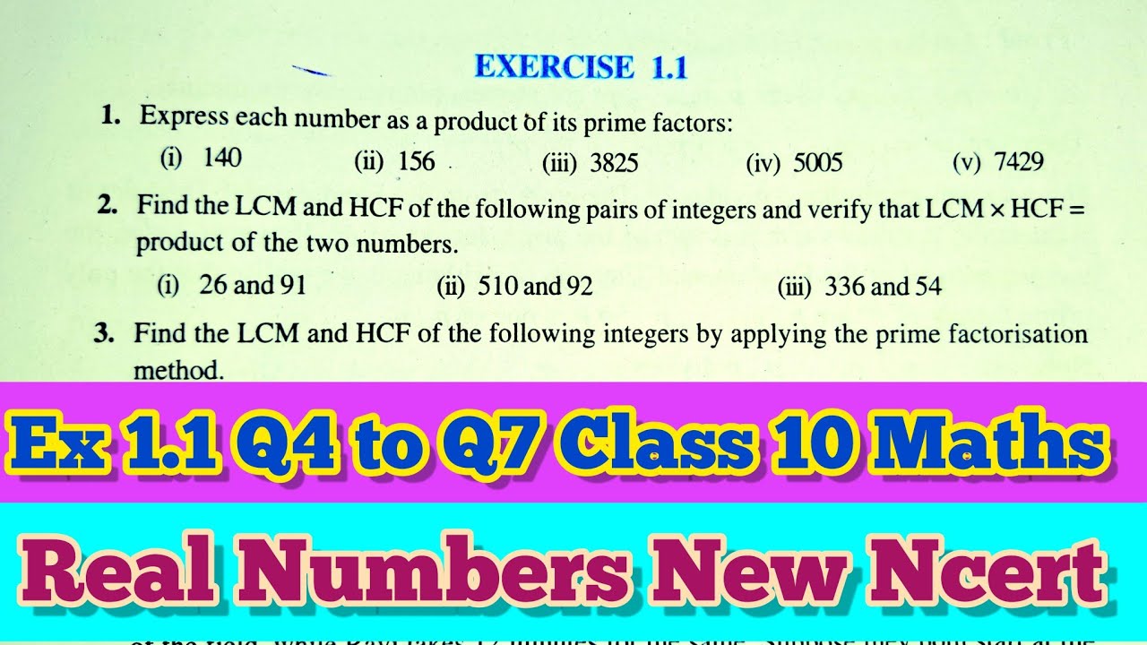 Ex 1.1 Q4 to Q7 Class10 Maths | Real Numbers | Chapter 1 Class 10 Maths ...
