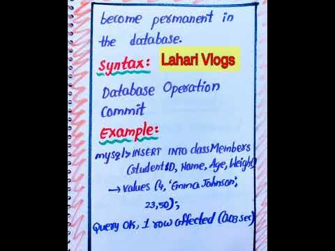 TCL (Transaction Control Language) of Database Languages in DBMS (Database Management System) # ...