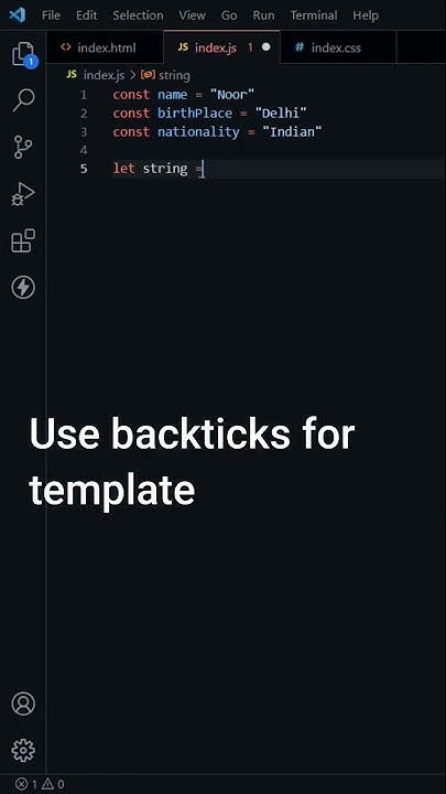 How to create Template literals ⌨️ #codewithharry #thapatechnical #onlinetutorials #shorts - YouTube