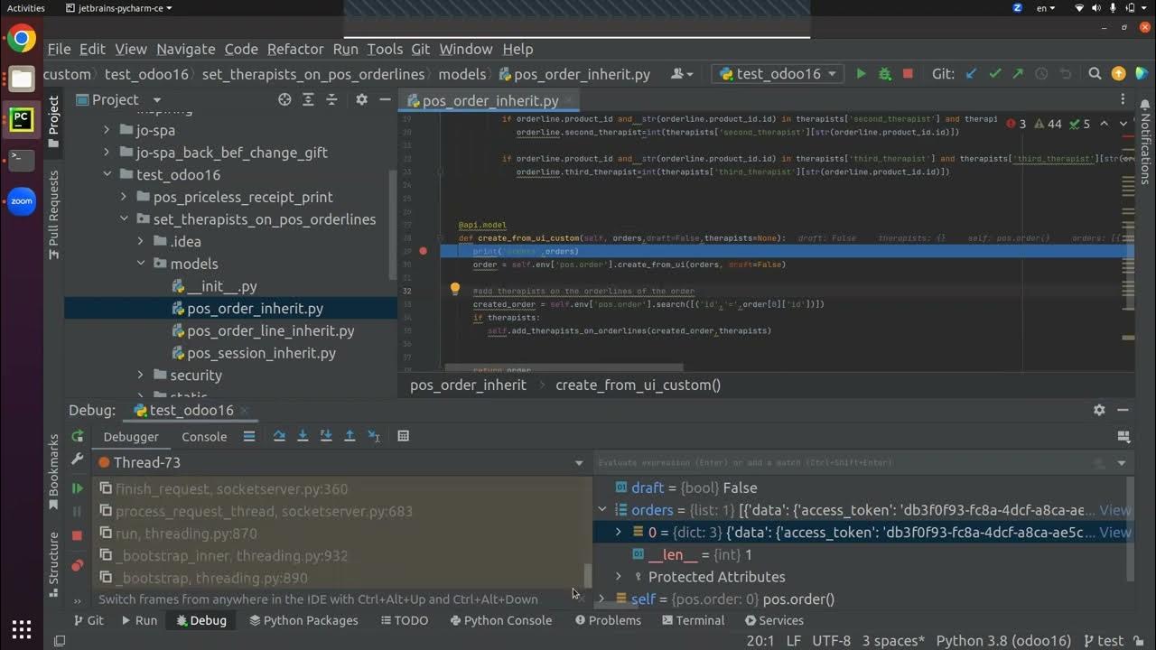 debug in odoo with pycharm - YouTube