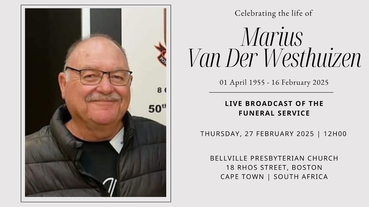 Live Celebrating The Life Of Marius Van Der Westhuizen Thursday 27 4219