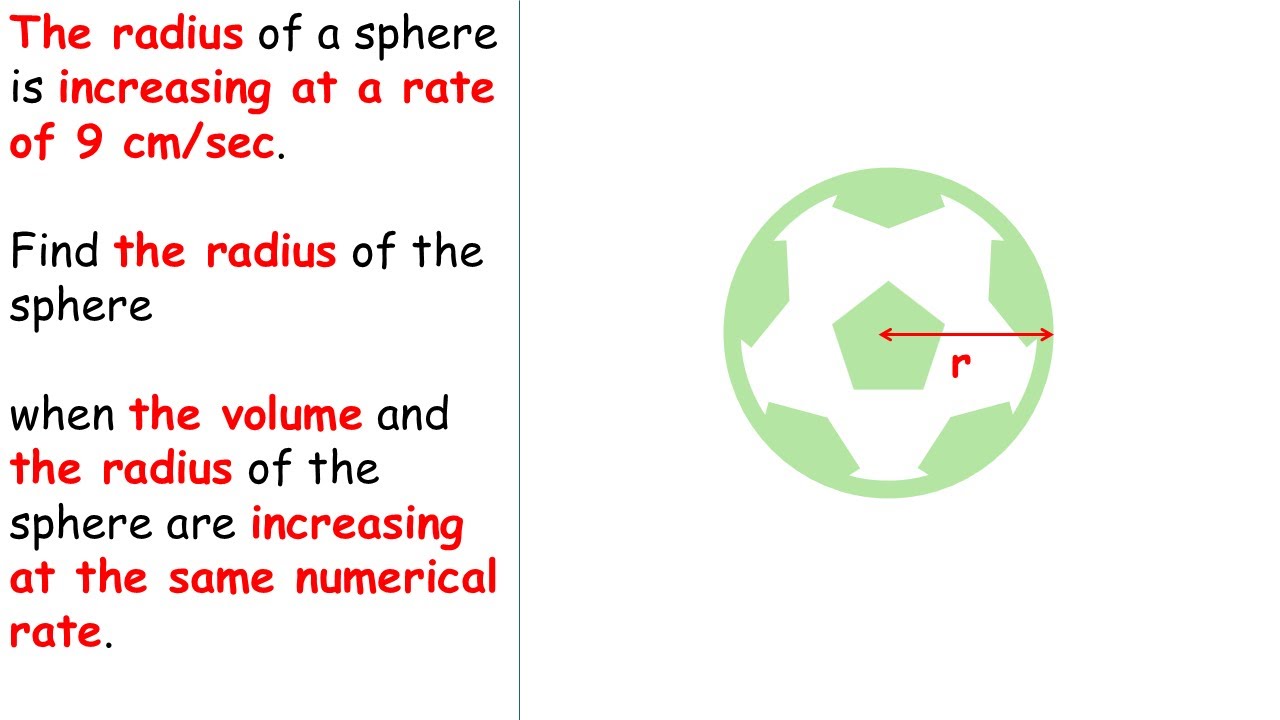 OpenStax Calculus Exercise 4.1 Problem 21 | Related Rate | Radius and ...