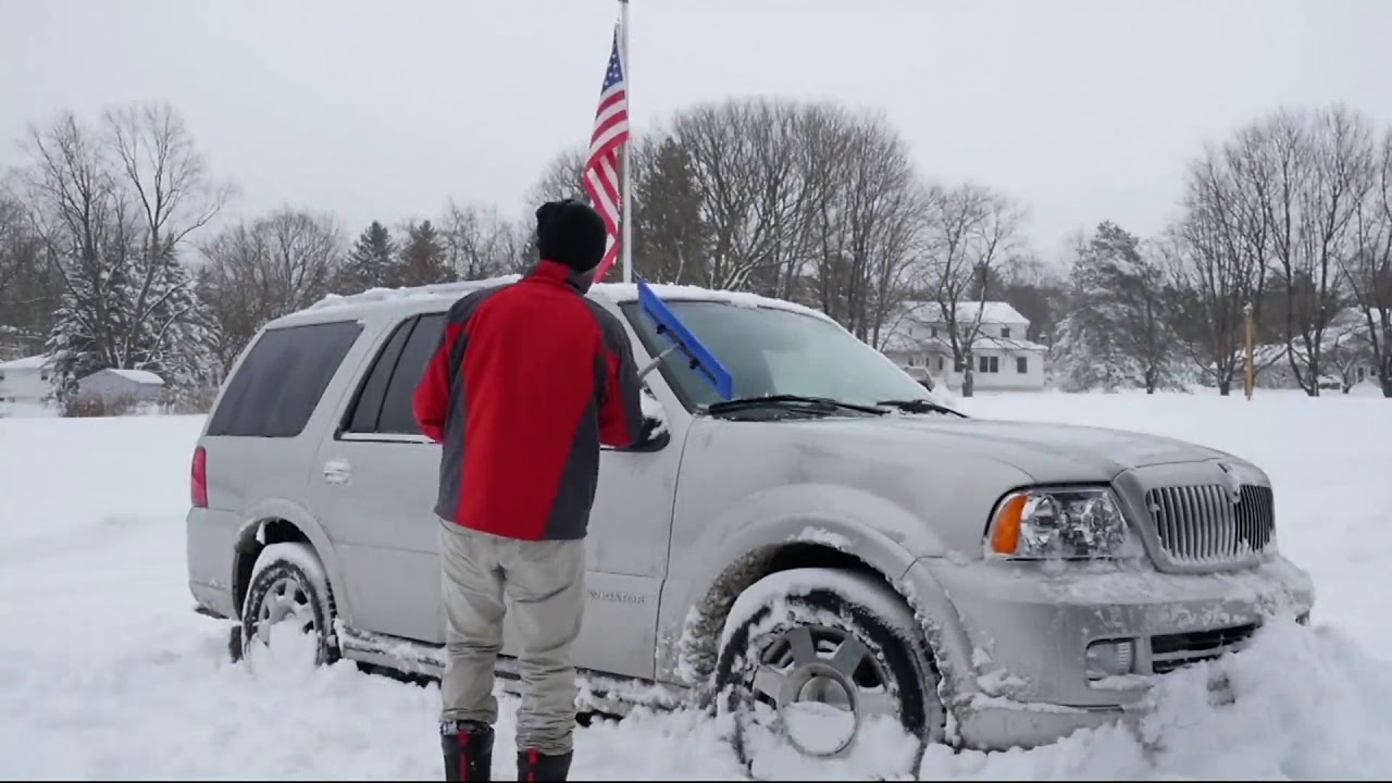 Snow Joe Set of 2 Oversized Snow Brooms w/ Ice Scrapers on QVC - YouTube