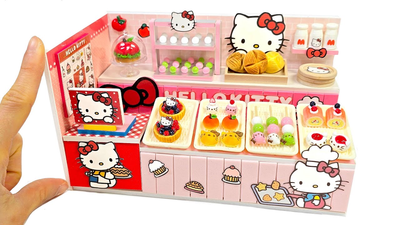 #diy DIY Miniature HELLO KITTY BAkERY SHOP♥Making Cute Hello kitty ...