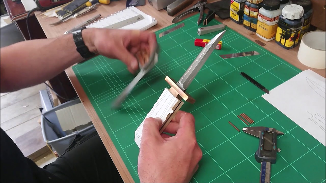 CUSTOM DAGGER BUILD : PT 6- HANDLE AND BOLSTER - YouTube