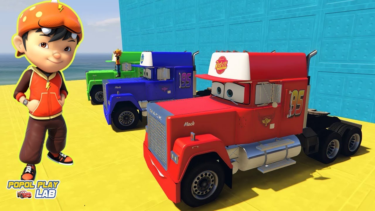 Learn Color With BoBoiBoy And Mack Cartoon Cars - YouTube