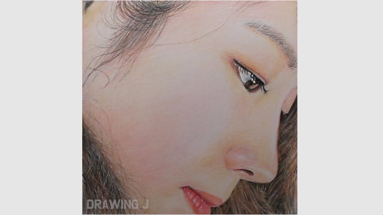 김연아 색연필 인물화 인물 그리기 색연필 초상화 얼굴그리는법 얼굴잘그리는방법 Youtube
