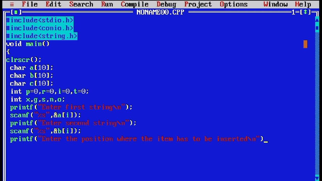 C Programe To Insert Sub String In To A Main String c-programe-to-insert-sub-string-in-to-a-main-string