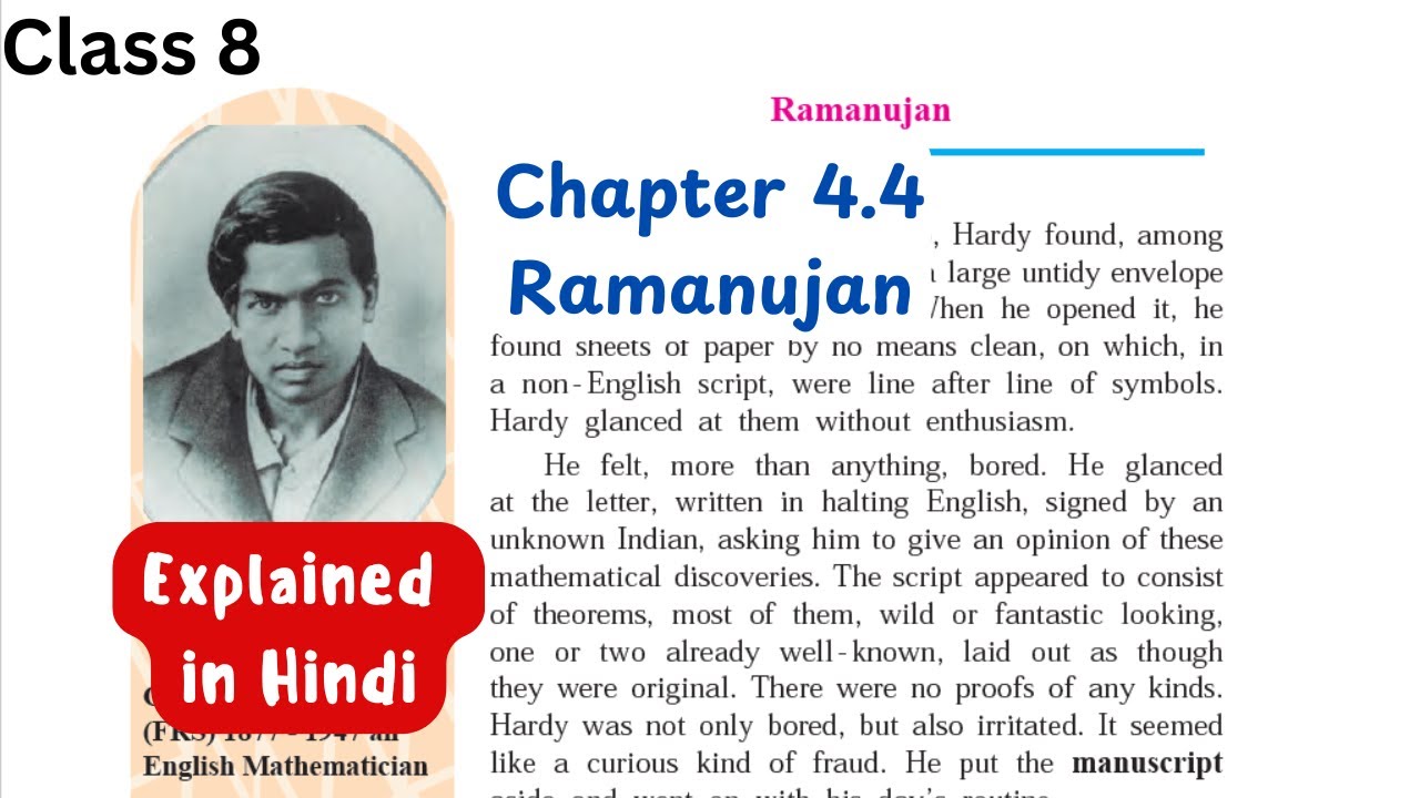 English class 8 | Ramanujan | Chapter 4.4 | Chapter Explanation in ...