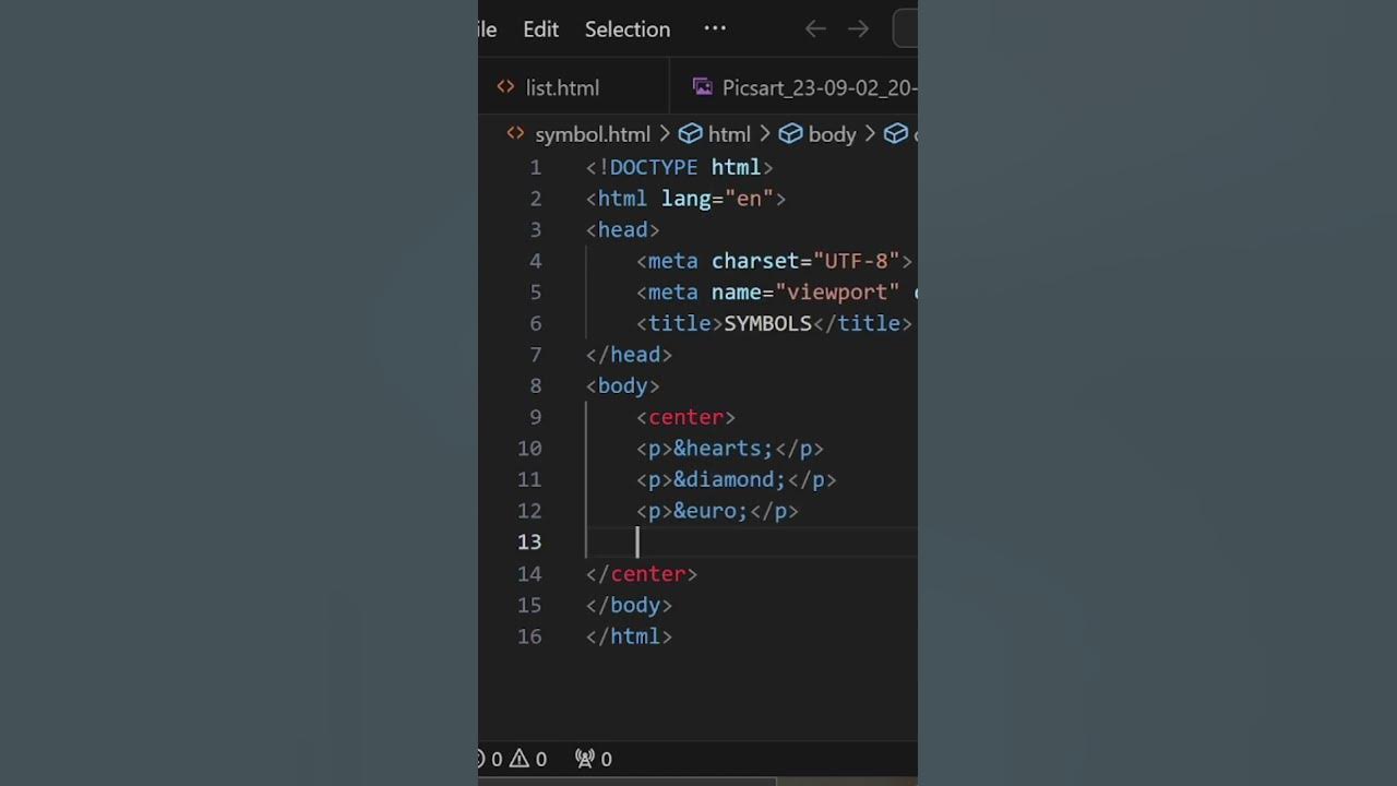Symbols In Html Computerlanguage Coding Webdevelopment Explore Youtube