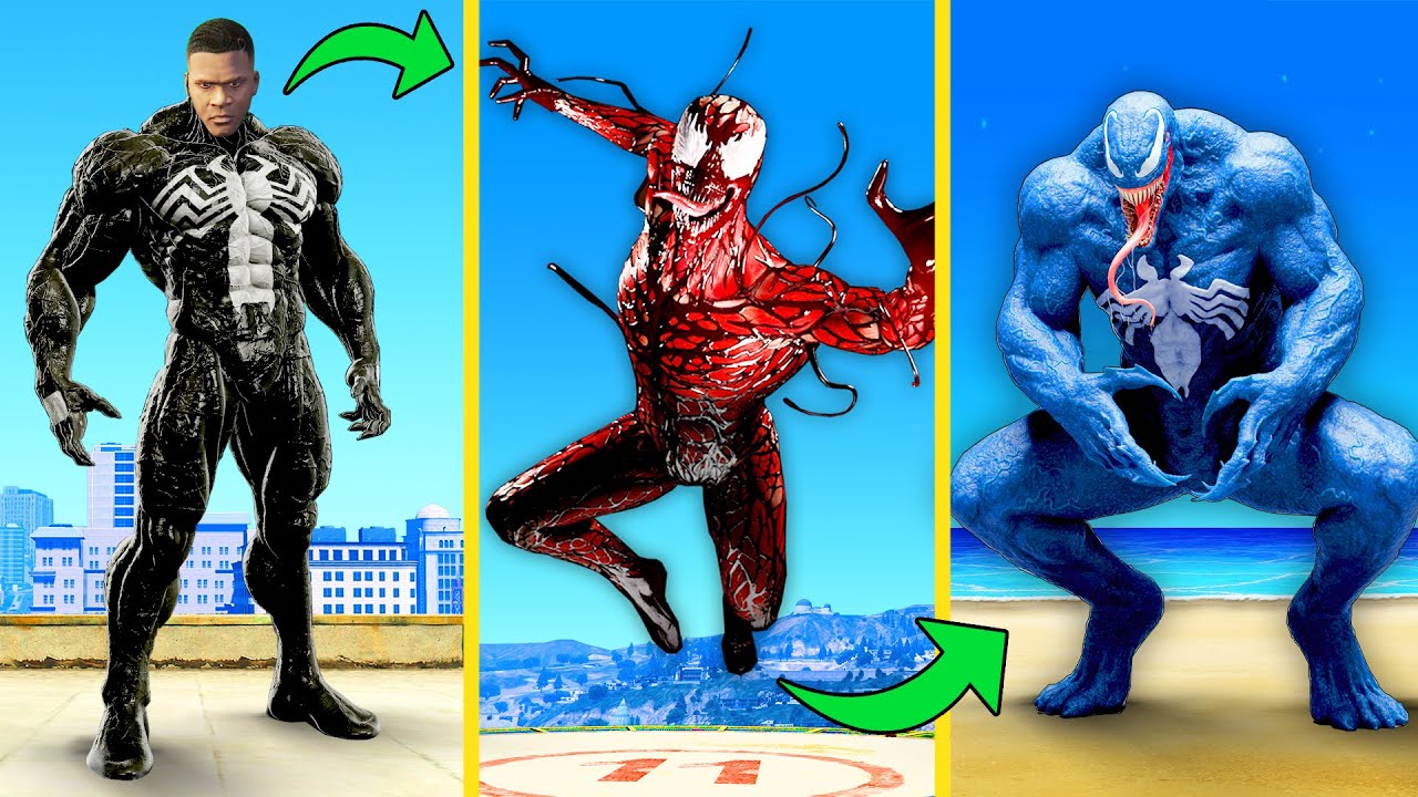 FRANKLIN BECAME VENOM TO STOP FIRE AND ICE VENOM in GTA 5 ....( GTA 5 ...