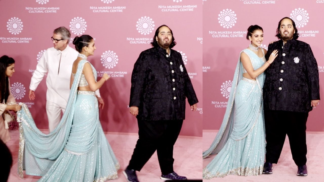 Mukesh Ambani Son Anant Ambani Walks With Radhika Merchant At NMACC ...