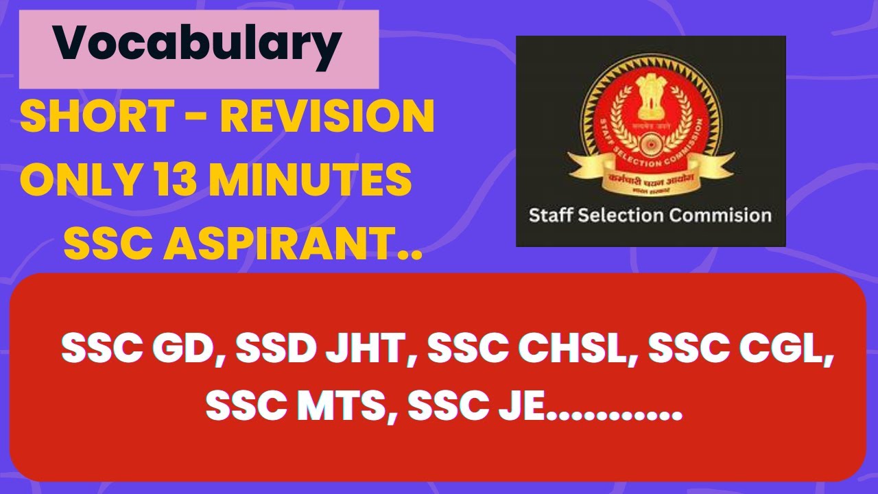 "SSC English Vocabulary for Exams: Must-Know Words & Tips!" - YouTube