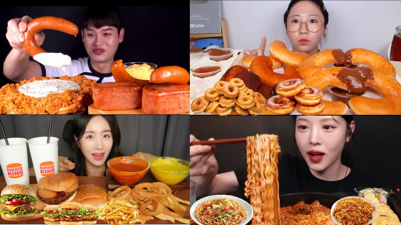 Ultimate Mukbang Feast | Noodles, Donuts, Fried Chicken, Burgers ...