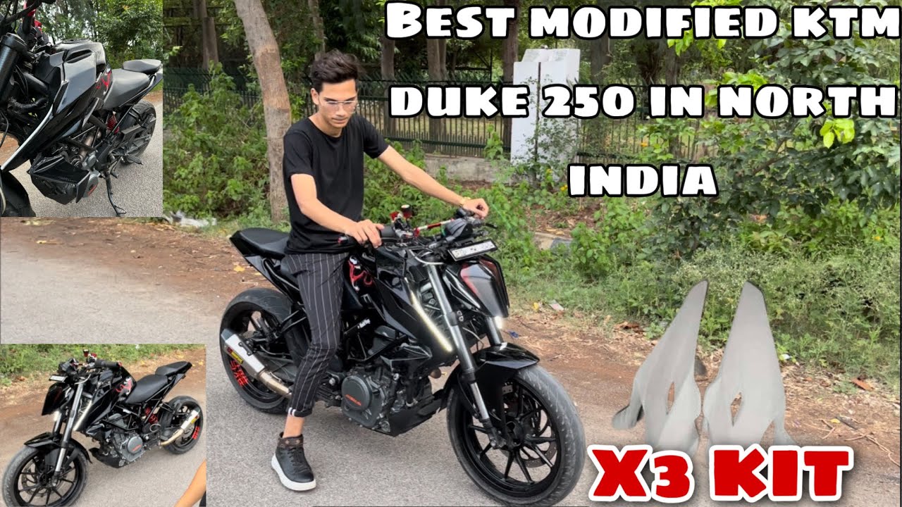 Best & Most Modified KTM DUKE 250 in North INDIA🇮🇳|Intalling X3 KIT🖤 ...