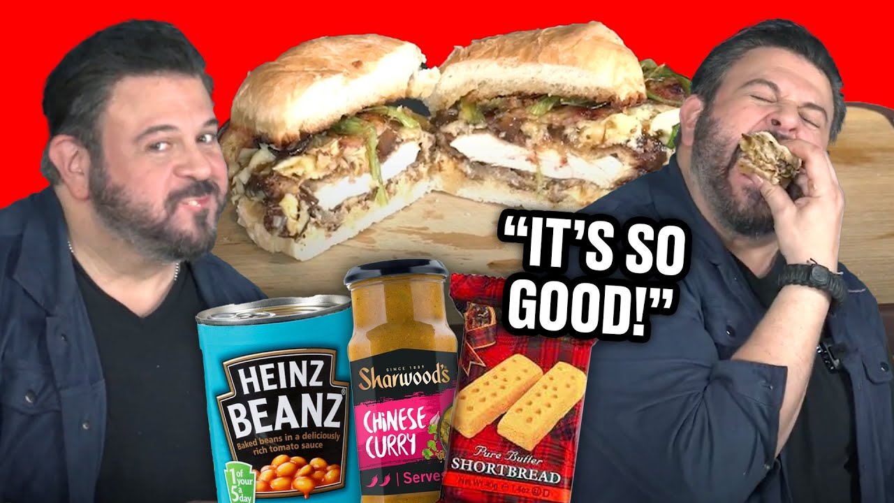 Adam Richman Makes The ULTIMATE British Chicken Sandwich | MAN VS. FOOD ...