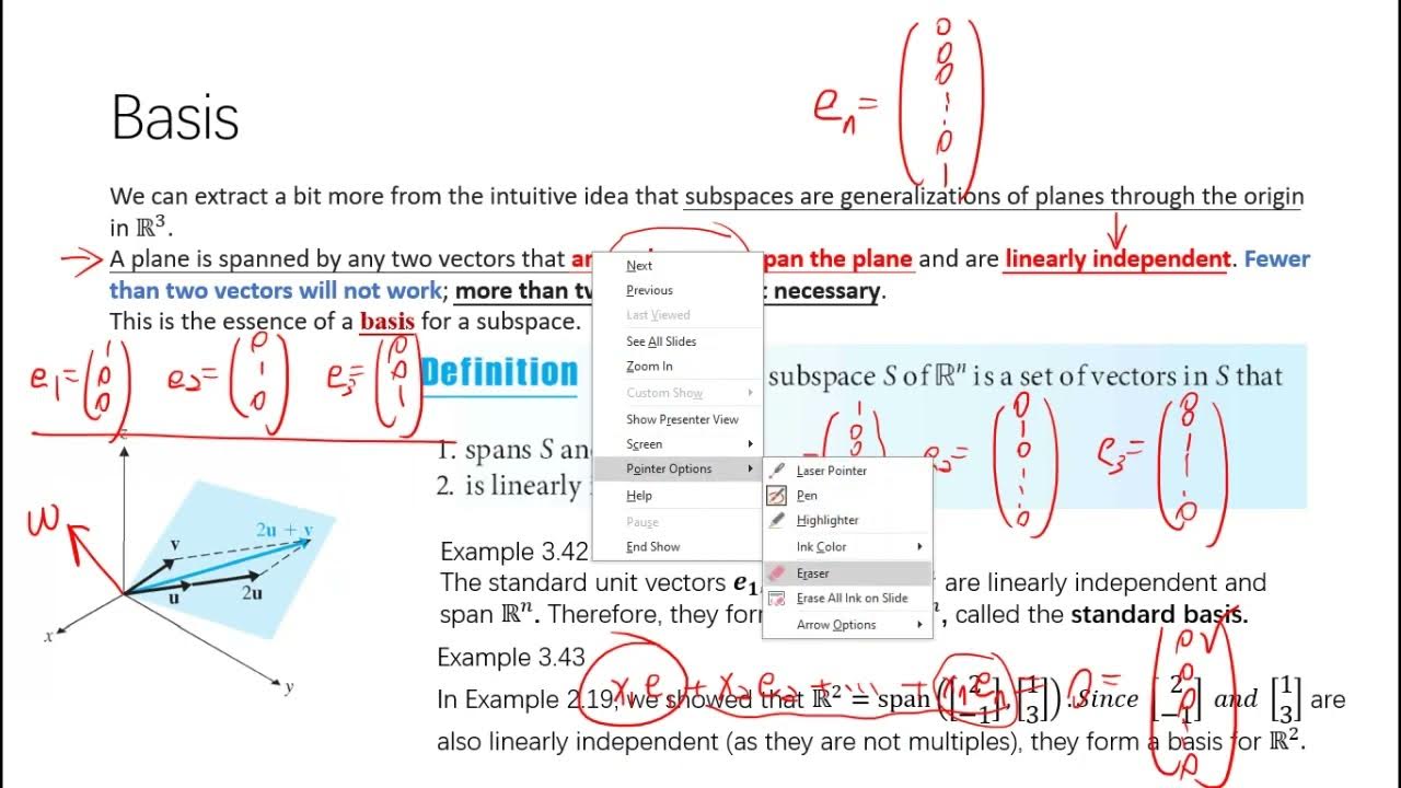 Linear Algebra 线性代数 3.11 Basis of row space, column space and null space of A - YouTube