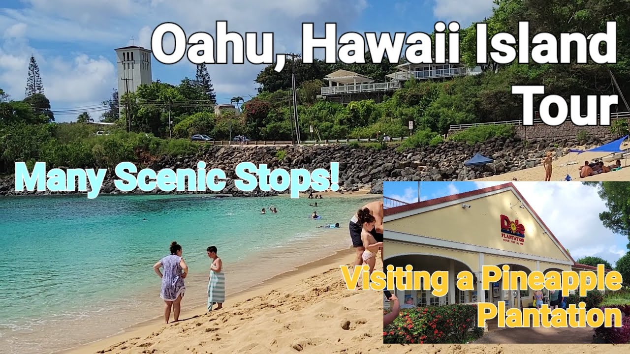 Oahu, Hawaii Island Tour. Scenic Views, touring a Japanese Buddhist ...