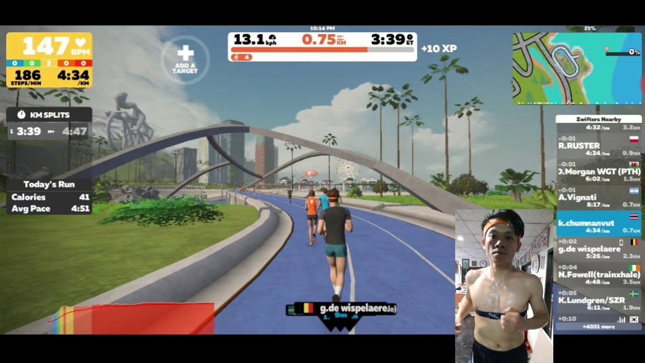 Zwift run pod วิ่งออนไลน์ในโลกอวตาร - YouTube