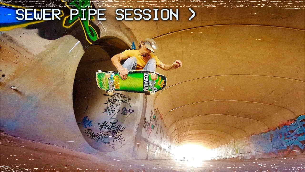 DANGER! Skateboarding Deep Sewer Tunnels! - YouTube